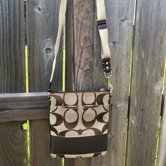 Coach | Bags | Coach Signature Stripe Swingpack Crossbody Bag | Poshmark